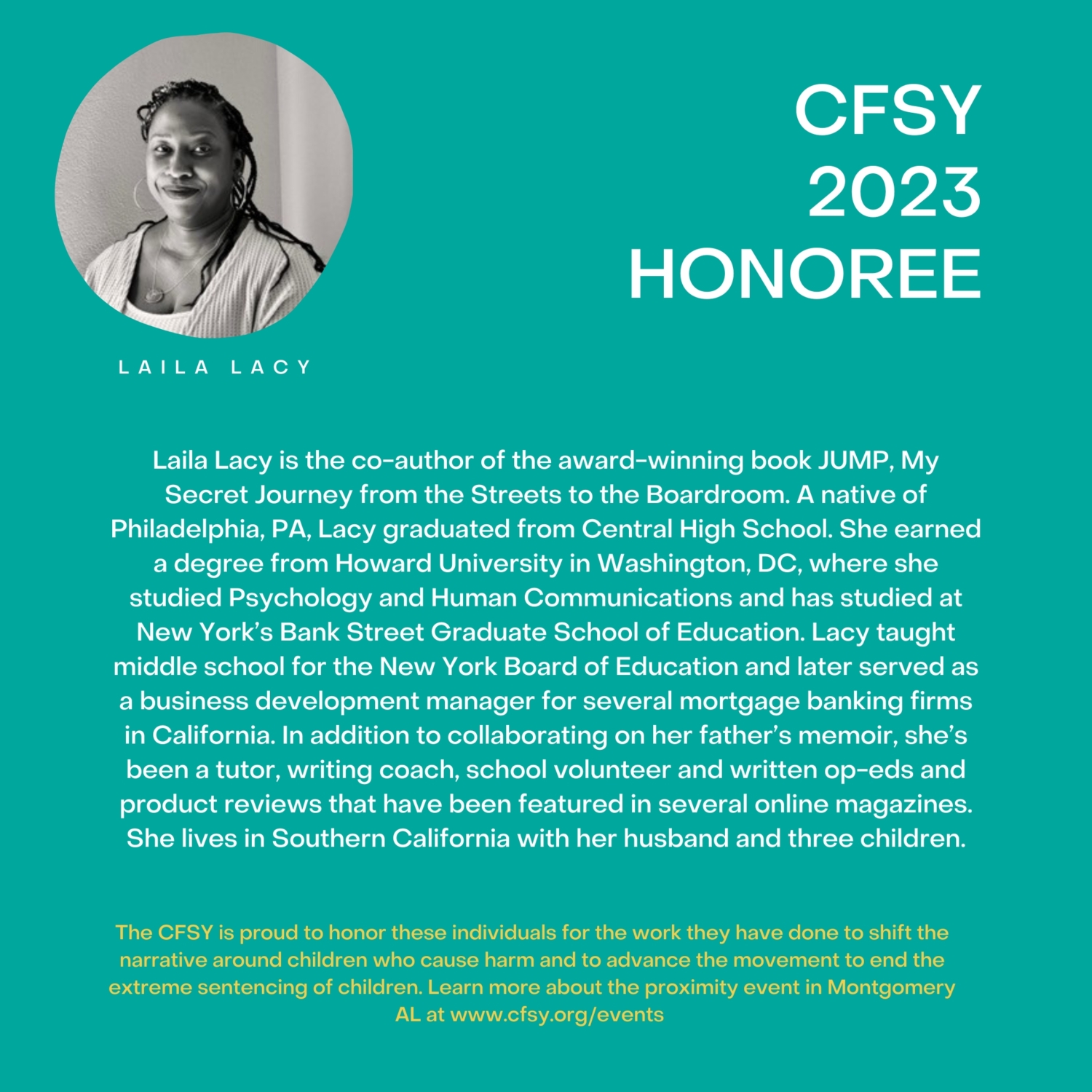 CFSY's 2023 Honorees - Campaign for the Fair Sentencing of Youth | CFSY