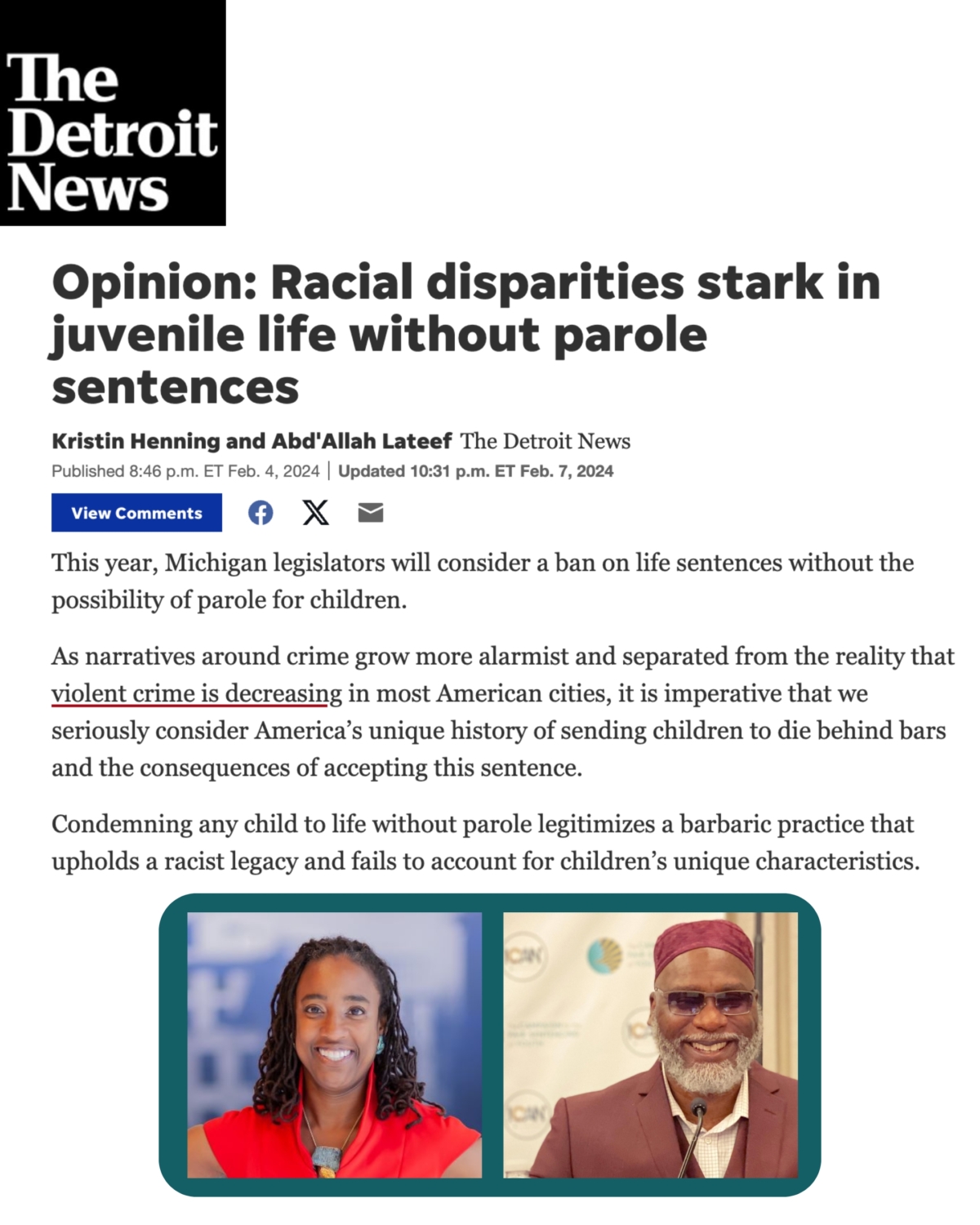 Staff Opinion: Racial disparities stark in juvenile life without parole ...